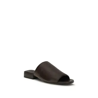 Brunello Cucinelli Womens Brown Calf Leather Bos Taurus Slides Shoe