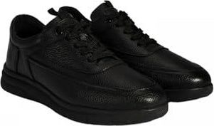 Desa Chaussures d&eacute;contract&eacute;es en Cuir Man &agrave; Lacets - Fermeture &agrave; Lacets, Talon Plat, Respirantes | Noir - 43