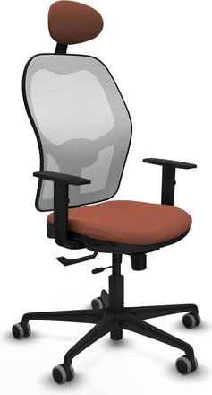 Piqueras y Crespo Schreibtischstuhl in Beige und Wei&szlig;, mit 1D-Armlehnen, h&ouml;henverstellbarer Lendenwirbelst&uuml;tze und festem Kopfteil, ausgestattet mit Syncro/Traslack und