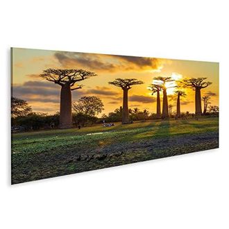 Islandburner Tableau Tableaux sur toile Baobabs au coucher du soleil au Baobabs Avenue &agrave; Madagascar UBR