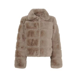 Notyz Fake Fur Jacke - - Jackets - Damen - Beige - 2XL