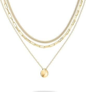 Tamaris Ensemble de colliers superposés pour femme, collier portable individuellement et taille réglable, étanche en acier inoxydable, 50 cm, Acier inoxydable