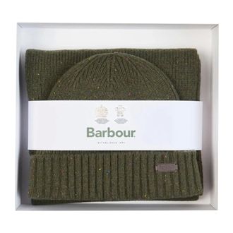 Barbour Homme, Accessoires, Vert, Taille: ONE Size Ensemble Bonnet et &Eacute;charpe Carlton