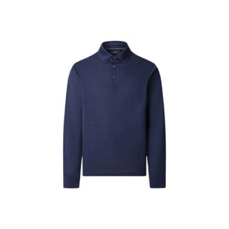 Hackett Klassisches lang&auml;rmeliges mercerisiertes Polohemd - - Tops - Herren - Blau - M