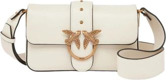 Pinko Pinko, Femme, Sacs, Blanc, Taille: ONE Size Love One Mini Sac Bandouli&egrave;re Slouchy