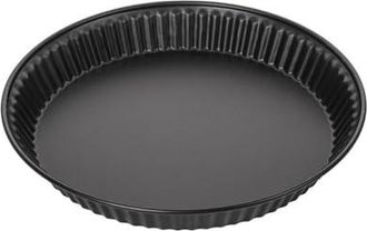 Zenker 7543 Moule à quiche, moule à tarte, moule pour quiche lorraine, Acier inoxydable, Noir, 30 x 3,5 cm