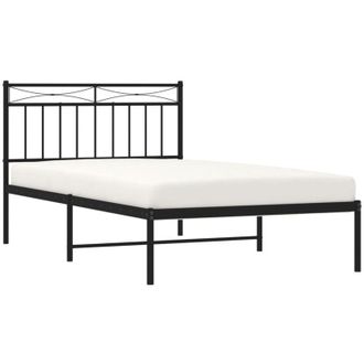 vidaXL Bettgestell mit Kopfteil Metall Schwarz 100x200 cm Vidaxl