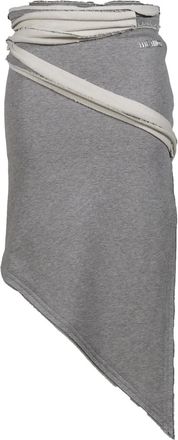 The Attico jupe mi-longue asym&eacute;trique &agrave; bords francs - Gris