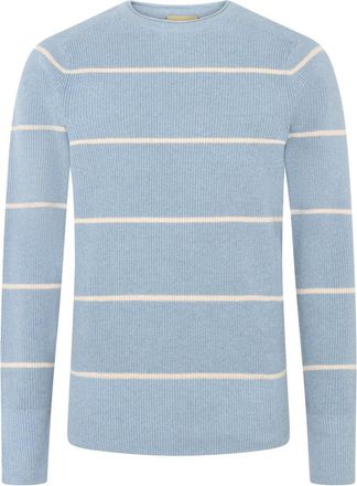 FTC Rundhalspullover mit Streifen aus einem Baumwolle-Kaschmir-Mix in