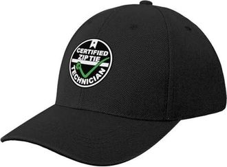 Generic Casquette de baseball avec fermeture &eacute;clair - Technicien certifi&eacute; - Noir - Pour homme et femme - Cadeau