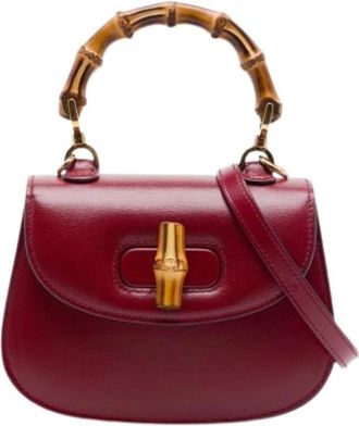 Gucci Sac bandouli&egrave;re Bamboo Pre-owned - Femme - Pre-owned - Rouge - Taille: ONE Size