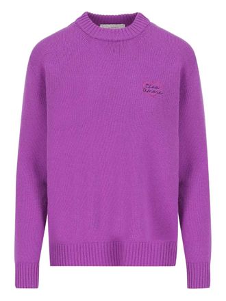 Giada Benincasa Kaschmirpullover mit Logo-Stickerei - Violett