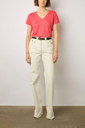 Gerard Darel T-shirt V en lin - MINDY - Ecrevisse