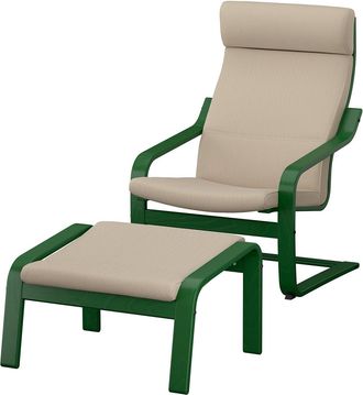 IKEA PO&Auml;NG Sessel und Hocker