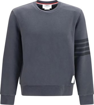 Thom Browne 4-Bar Baumwoll-Rundhals-Sweatshirt - - Sweatshirts & Hoodies - Herren - Grau - S