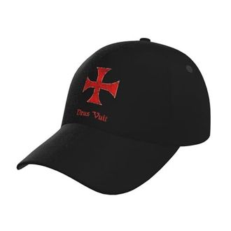 Generic Chapeau De Baseball Deus Vult Crois&eacute; Templier Chapeau De Sport Anti-Soleil R&eacute;glable Casquette Trucker, pour Ext&eacute;rieur, Plage, Hommes, 55-59cm