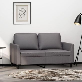 vidaXL 2-Sitzer-Sofa Grau 120 cm Kunstleder - Vidaxl