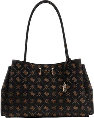 Guess sac &agrave; &eacute;paule Carrie Logo Girlfriend Carryall Espresso Logo marron fonc&eacute;