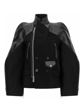 sacai Manteau Court - Noir
