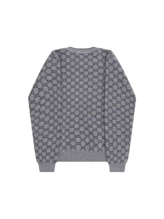 Gucci Wool Sweater For Girl Medium Grey-Dk Grey Grey/dk