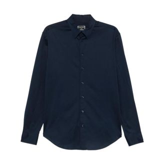 Giorgio Armani Slim Fit Baumwollhemd - - Shirts - Herren - Blau - 2XL