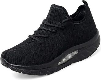 Generic ZBDP Chaussures de sport compensées pour femme - Pour fitness, gym, marche, Noir, 38.5 EU