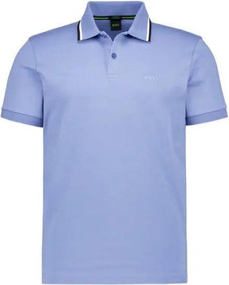 HUGO BOSS Herren Polo-Shirt blau Baumwoll-Jersey