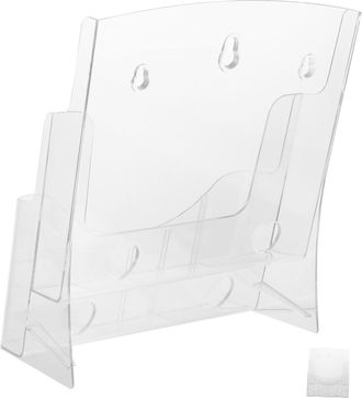 DOITOOL Acryl Zeitschriftenhalter Wandmontage Transparenter Dokumentenhalter für Büro Organizer für Broschüren Faltblätter und Stabil und Funktional für Schne