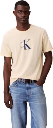 Calvin Klein Herren T-Shirt Kurzarm Center Monogram Classic aus Baumwolle, Gelb (Sunlight), M