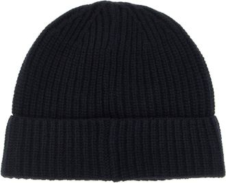 Stone Island N100012 Ribbed Wool Beanie - Navy