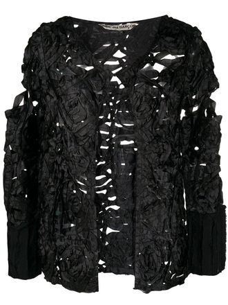 Comme Des Garçons cardigan à découpes (1992) - Noir