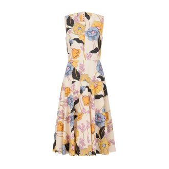 Marni Femme, Robes, Multicolore, Taille: 34 FR Robe Midi en Popeline