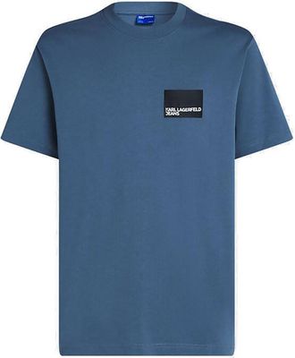 Karl Lagerfeld Regular Short Sleeves Box Logo Tee, Vintage Indigo, XL
