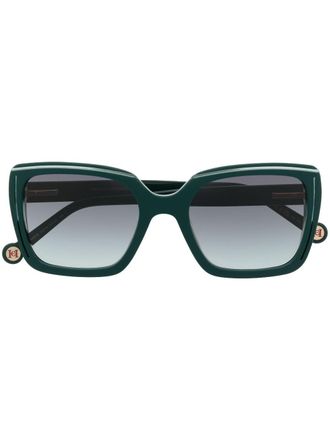 Carolina Herrera lunettes de soleil carr&eacute;es &agrave; paillettes - Vert