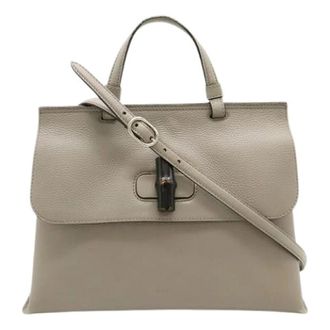 Gucci Pre-owned Bamboo Daily Leder 2way Tasche - - Pre-owned - Damen - Grau - ONE SIZE