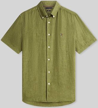 Tommy Hilfiger Regular Fit Kurzarmhemd aus reinem Leinen