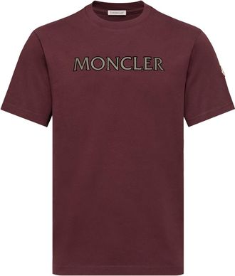 Moncler Moncler T-shirt En Coton &Agrave; Imprim&eacute; Logo, Homme, Rouge, Taille: 3xl