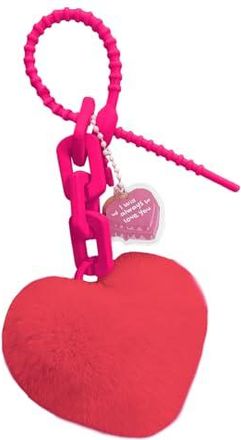 Generic Porte-clés en peluche en forme de coeur, porte-clés pour sac | Amulette pendentif pour sac homme femme adolescent, Rose vif, Consulte la descripción