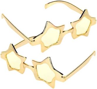 IFUNDOM Ciieeo Lot de 2 Lunettes Cosplay &Eacute;toiles Dor&eacute;es Accessoires de F&ecirc;te L&eacute;gers et R&eacute;sistants Lunettes de Soir&eacute;e Amusantes pour Halloween Carnavals et Bals