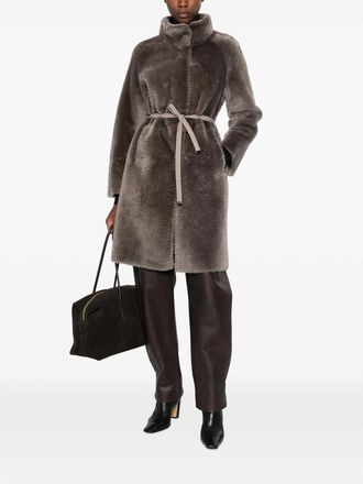 Suprema Shearling Coat - Gray