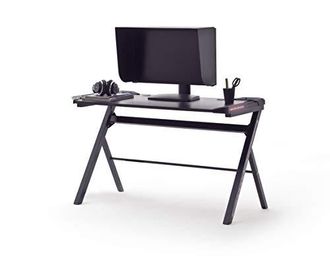 MC Racing Gaming Tisch mit LED Beleuchtung RGB Gaming Schreibtisch MDF Carbon Look, Basic 3