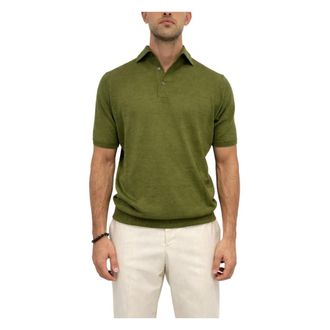 FILIPPO DE LAURENTIIS Cotton & Leinen Paramontura Polo - - Tops - Herren - Gr&uuml;n - XL
