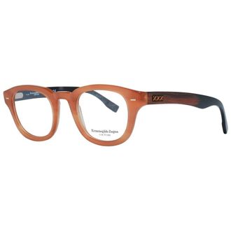 Ermenegildo Zegna Homme, Accessoires, Brun, Taille: ONE Size Montures Optiques Homme Marron Style Rond