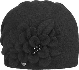 Lierys Bonnet en Laine Zikana Femme - Made in The EU pour lhiver Hiver Automne-Hiver - Taille Unique Noir