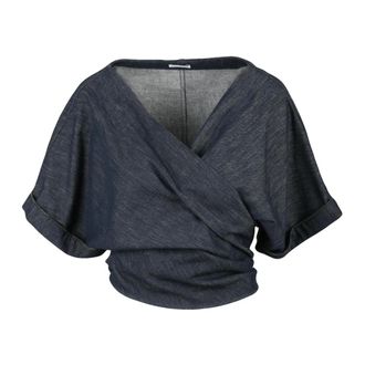 Brunello Cucinelli Femme, Blouses et Chemises, Bleu, Taille: 40 FR Blusa in Denim