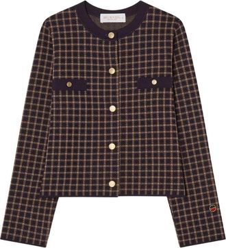 Busnel Elle Short Jacket Pepita - - Jackets - Damen - Lila - 2XL