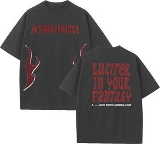 Generic IN Your Fantasy T-Shirt 2025 NORDAMERIKA Tour Grafik-Support-Baumwollshirt(A-Gray,S)