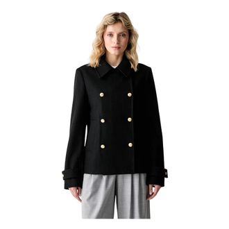 Karl Lagerfeld Kurzer Wollmantel - - Coats - Damen - Schwarzk - S