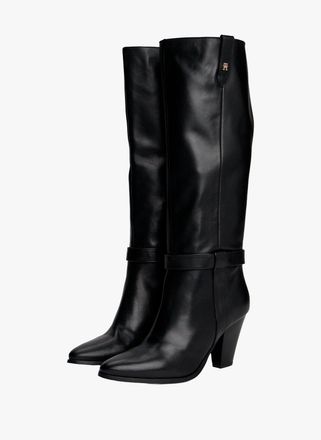Tommy Hilfiger Bottes hautes en cuir &agrave; bout pointu