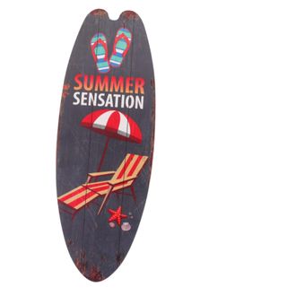 Lurrose Maritime Surfbrett Deko aus Holz Rustikale Wanddekoration für Strand Küstenliebhaber Wetterfeste Beach Signs Vintage Stil für Wohnzimmer Bad und Außen